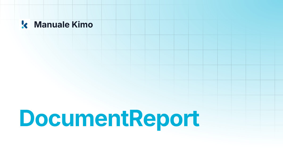 DocumentReport | Manuale Kimo
